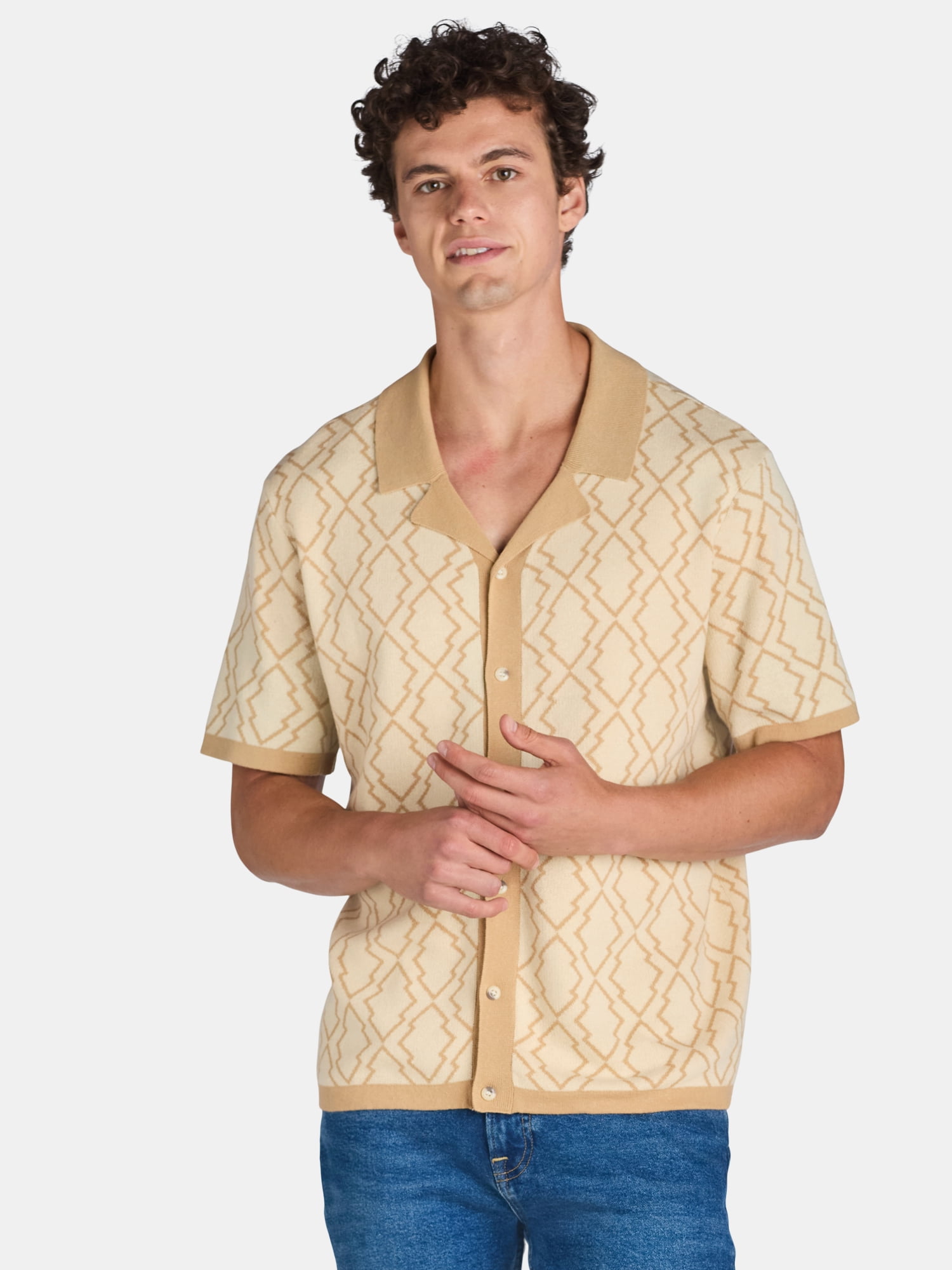 Fly By Night Men’s and Big Men’s Cotton Sweater Knit Polo Shirt, Sizes ...