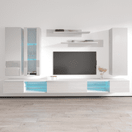 Soho 10 Modern Wall Unit Entertainment Center with 16 Color LED Lights ...