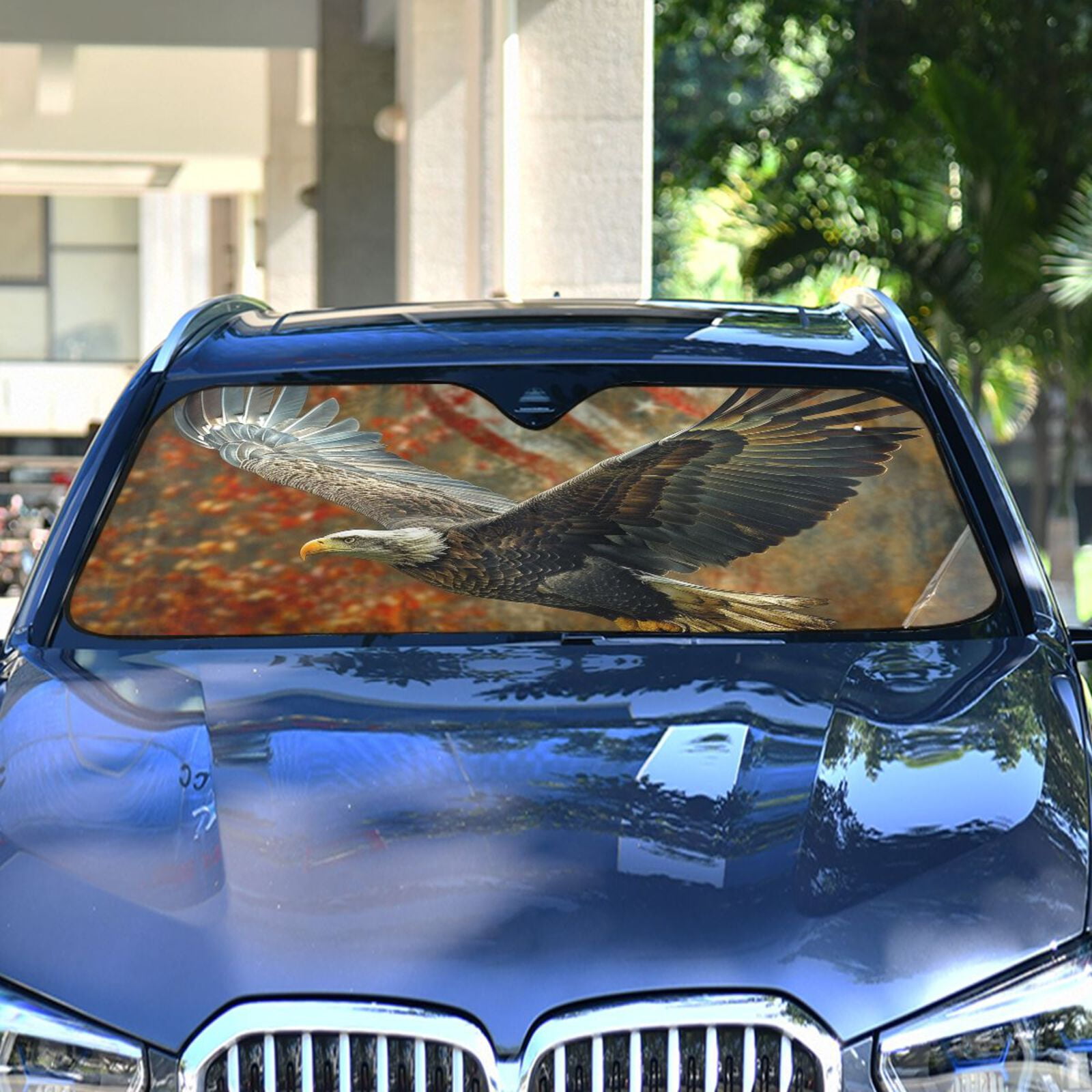 Fly Eagle American Flags Automotive Front Car Windshield Sun Shade ...