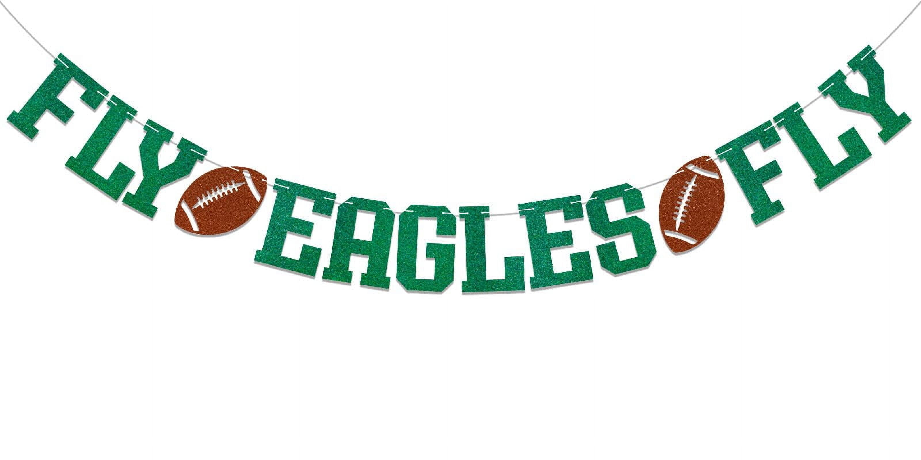Fly Eagles Fly Banner - Football Birthday Decorations, Game Day Party Decorations, Go Eagles ...