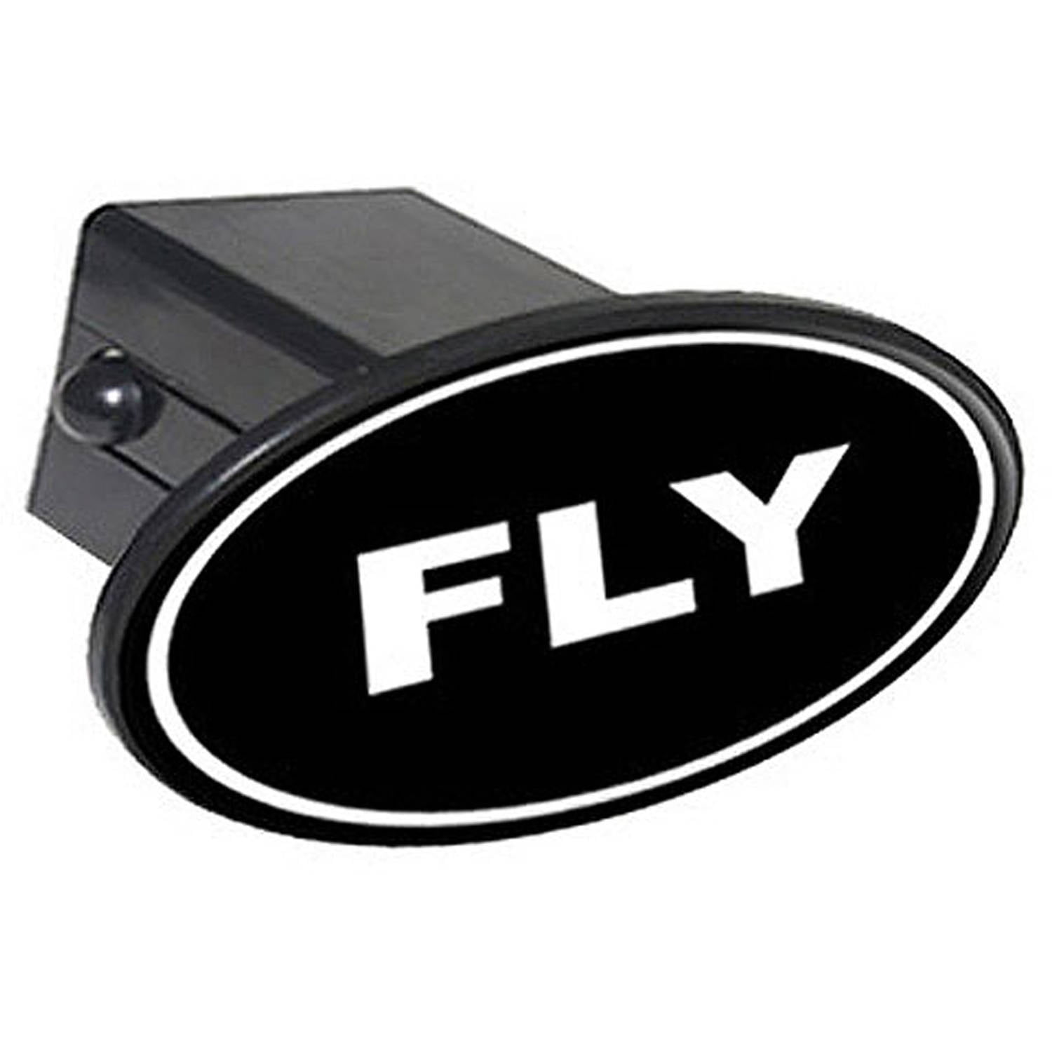 Fly Euro Oval White On Black, Flying 2" Oval Tow Trailer Hitch Cover ...