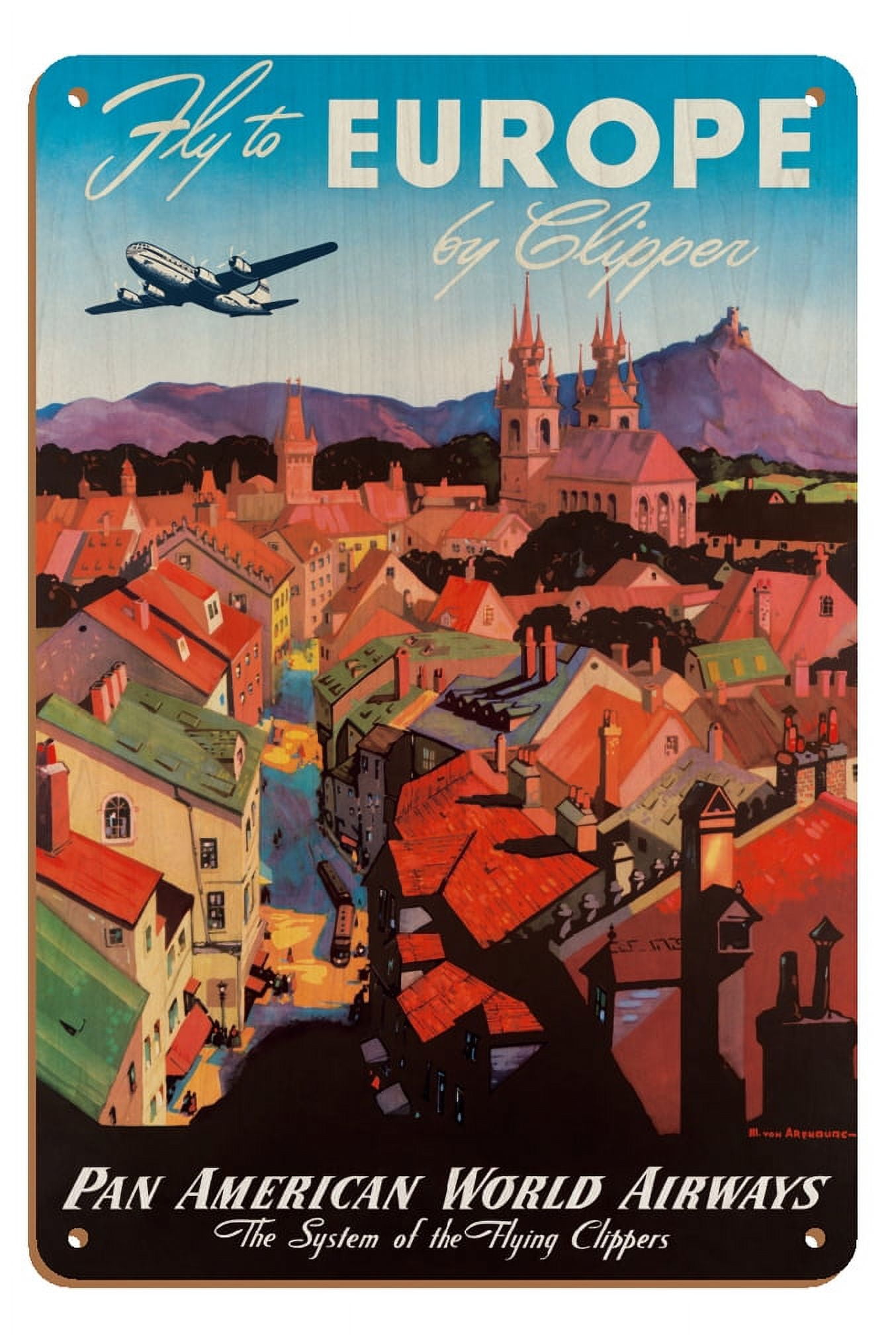 Fly to Europe by Clipper - Boeing 377 Stratocruiser - Pan American ...