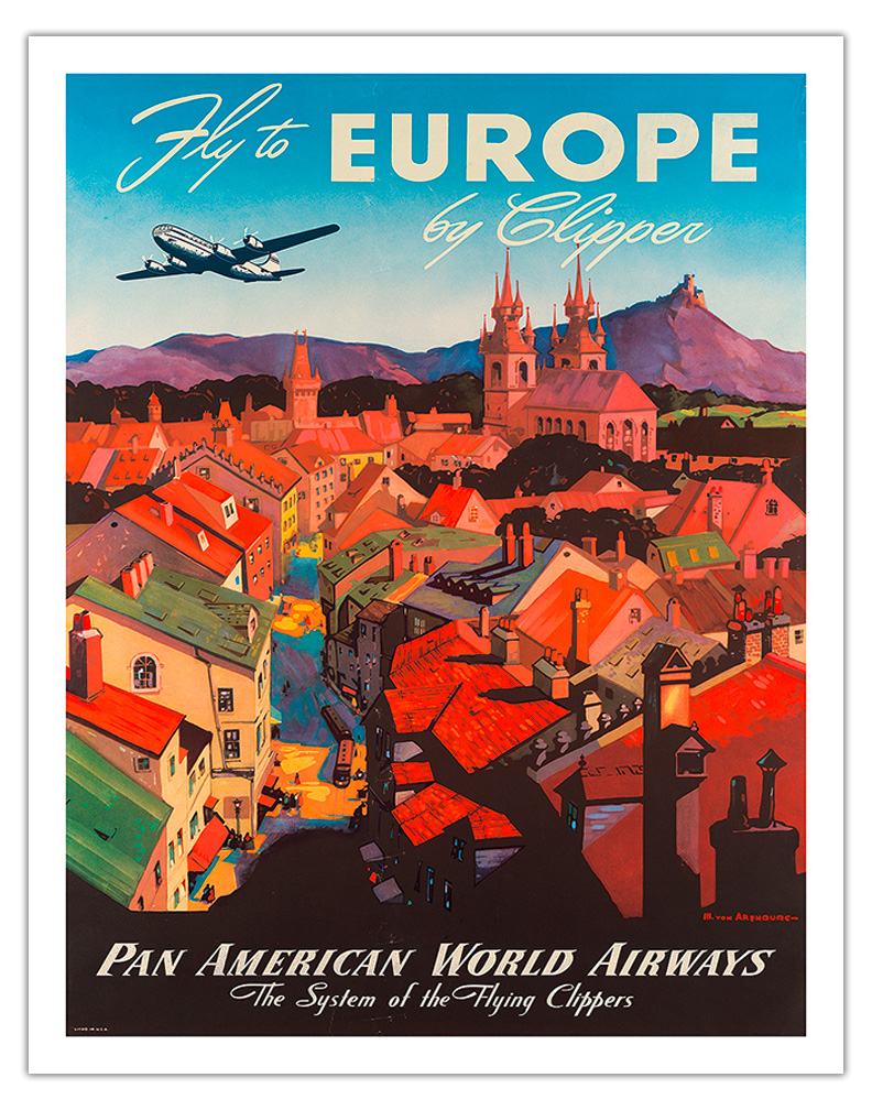 Fly to Europe by Clipper - Boeing 377 Stratocruiser - Pan American ...