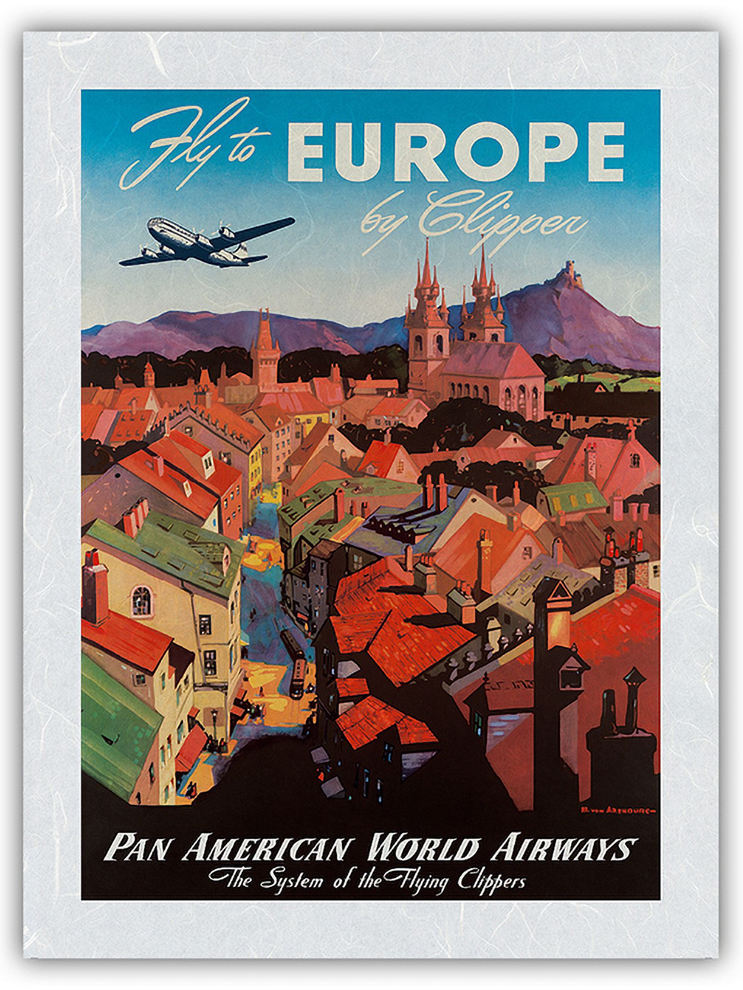 Fly to Europe by Clipper-Boeing 377 Stratocruiser-Pan American World ...