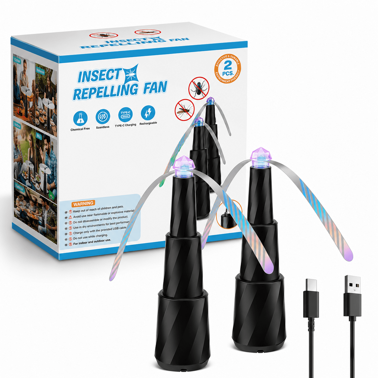 Fly Fans for Table, Retractable Food Fan for Indoor Outdoor Meals ...