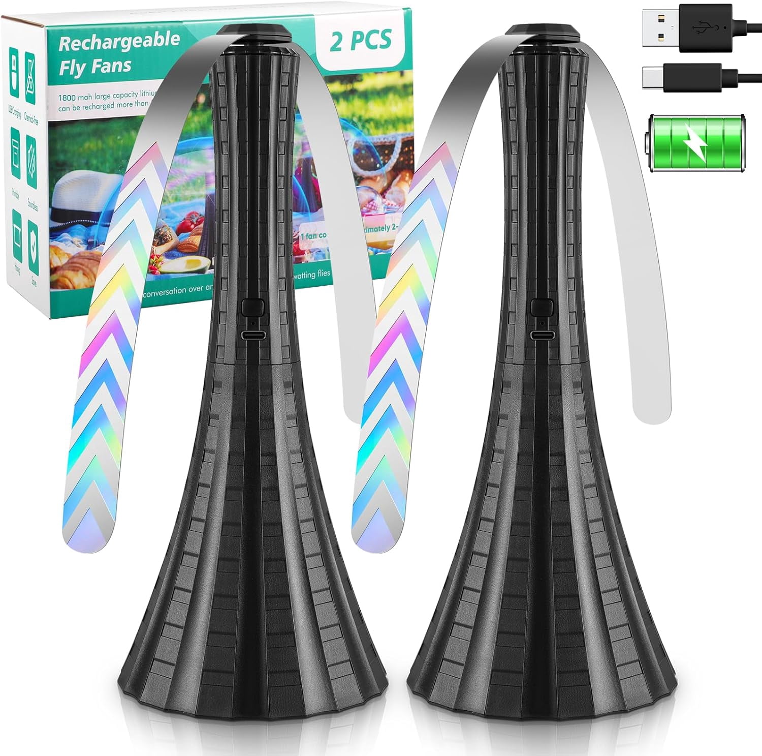 Fly Fans for Tables Rechargeable, 1800mah Table Fans to Keep Flies Away ...