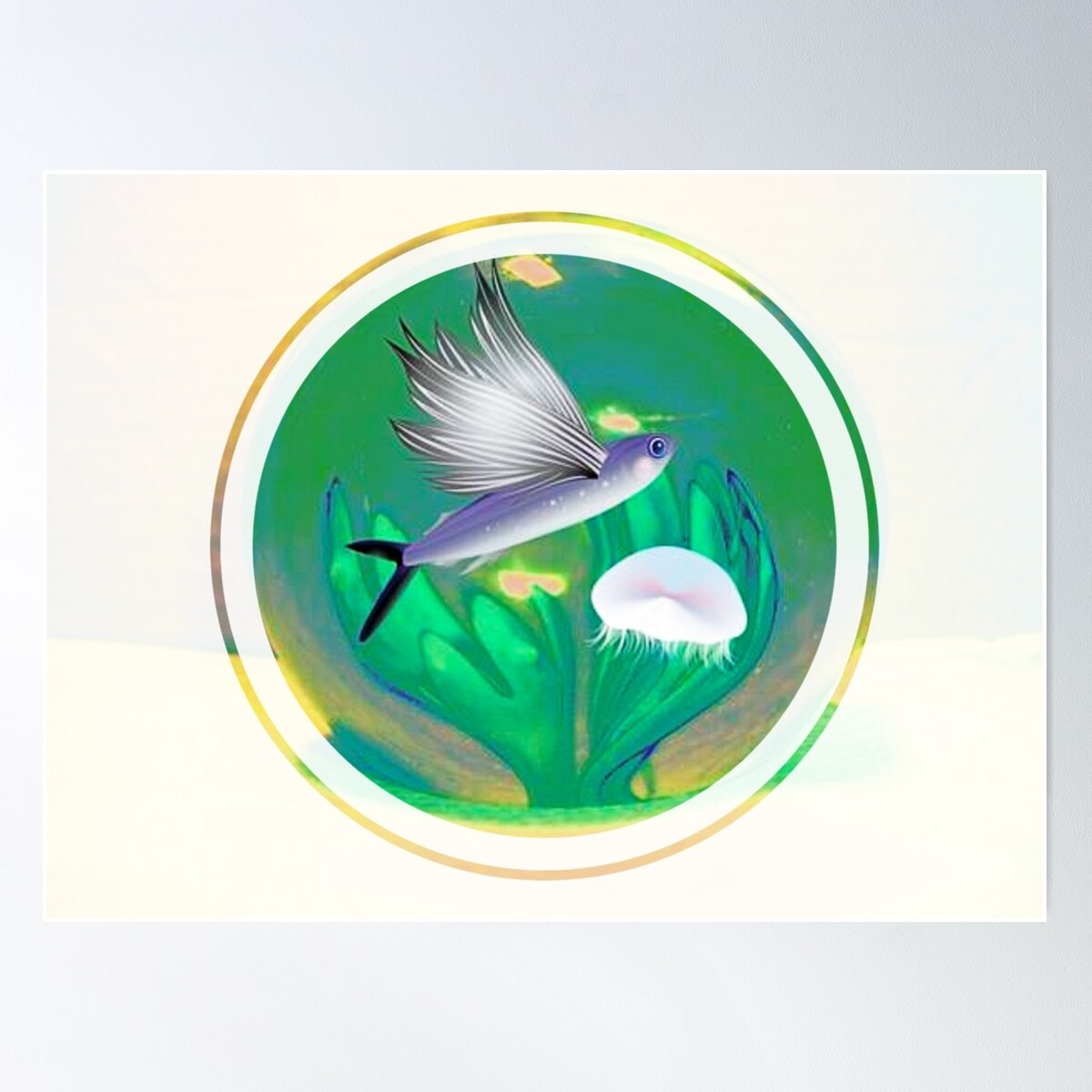 Fly Fish Marine Poster Wall Art, Modern Wall Decor For Living Room ...
