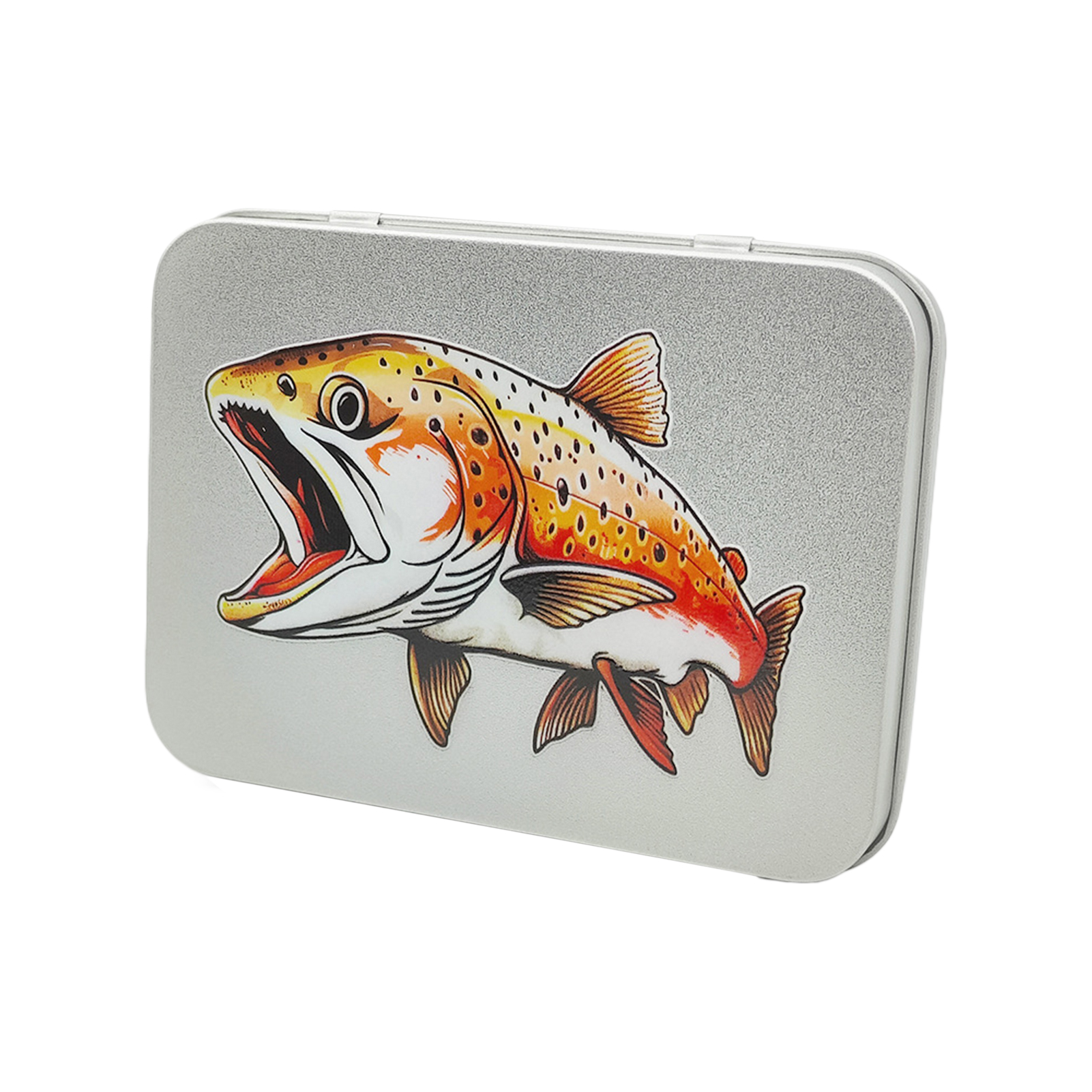 Fly Fishing Box,Double-Sided Metal Fishing Hook Box,Trout Fly Print ...