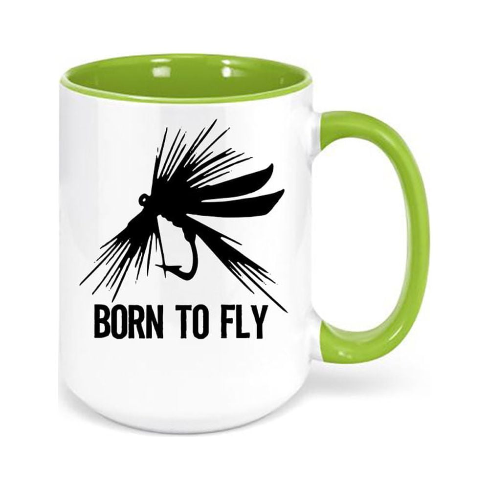 Fly Fishing Coffee Mug, Born To Fly, Fishing Mug, Fishing Gift, Trout ...
