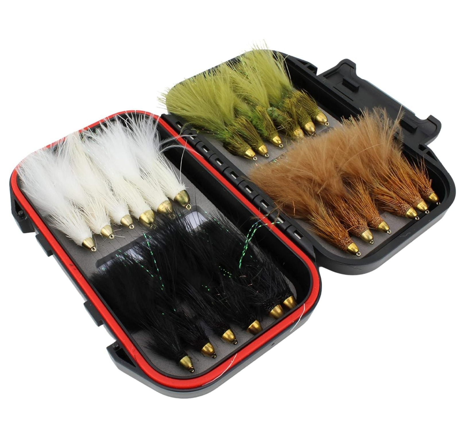 Fly Fishing Cone Head Wooly Bugger Fly Assortment, 24 Flies with Small ...