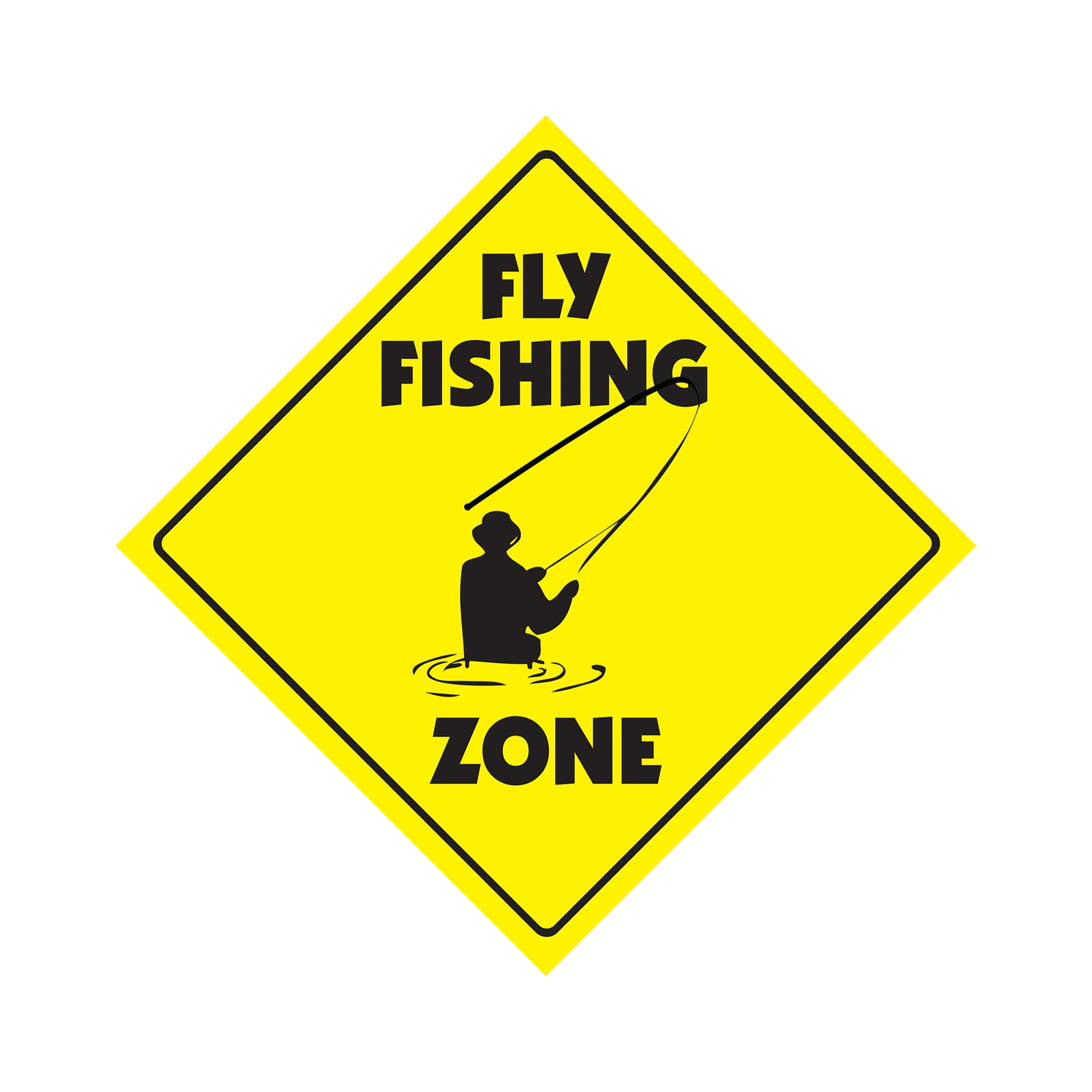 Fly Fishing Crossing Sign Zone Xing | Indoor/Outdoor | 20" Tall ...