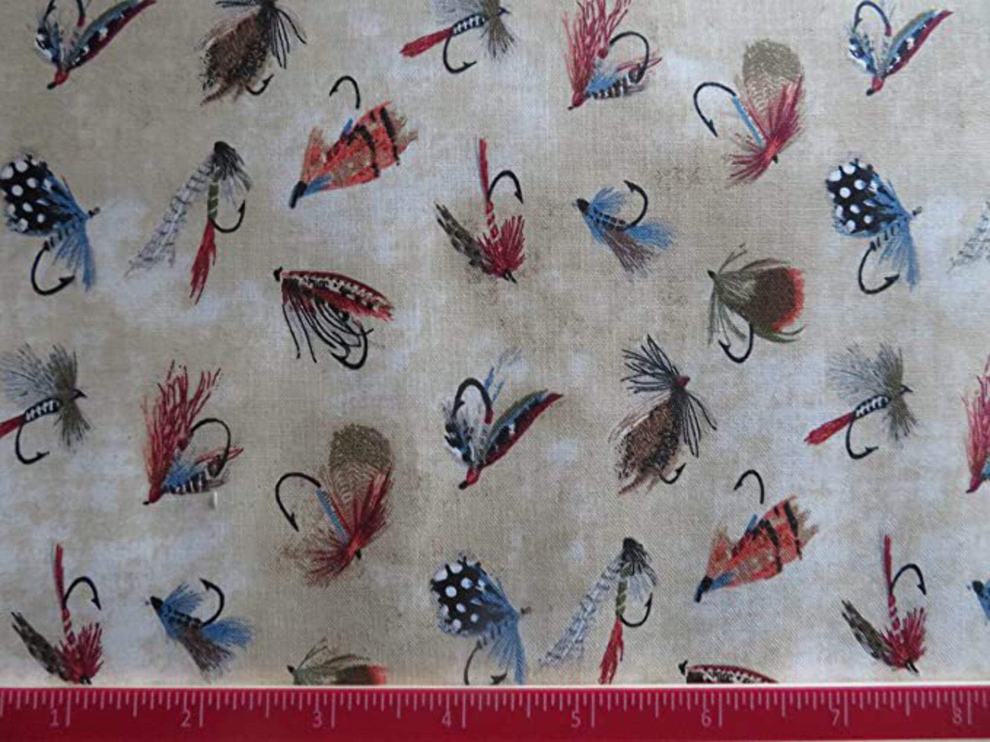 Fly Fishing Flies Tan Cotton Fabric - Walmart.com