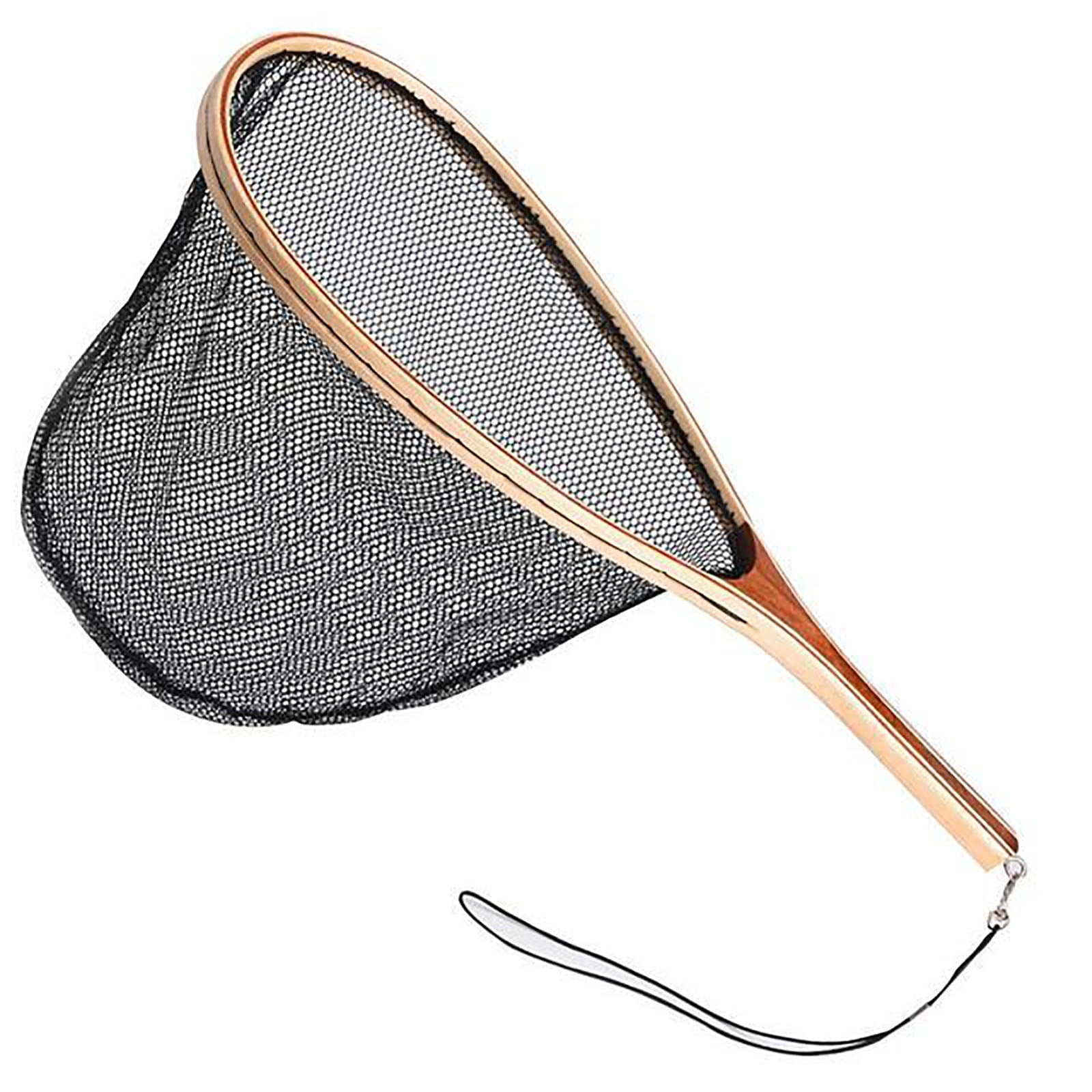 Fly Fishing Landing Net Portable Lightweight Rubber Net With Wooden ...