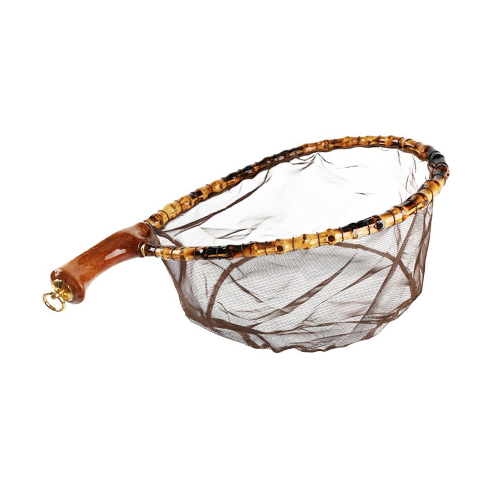 Fly Fishing Net Landing Catch Release Net Bamboo Frame Comfortable Grip ...