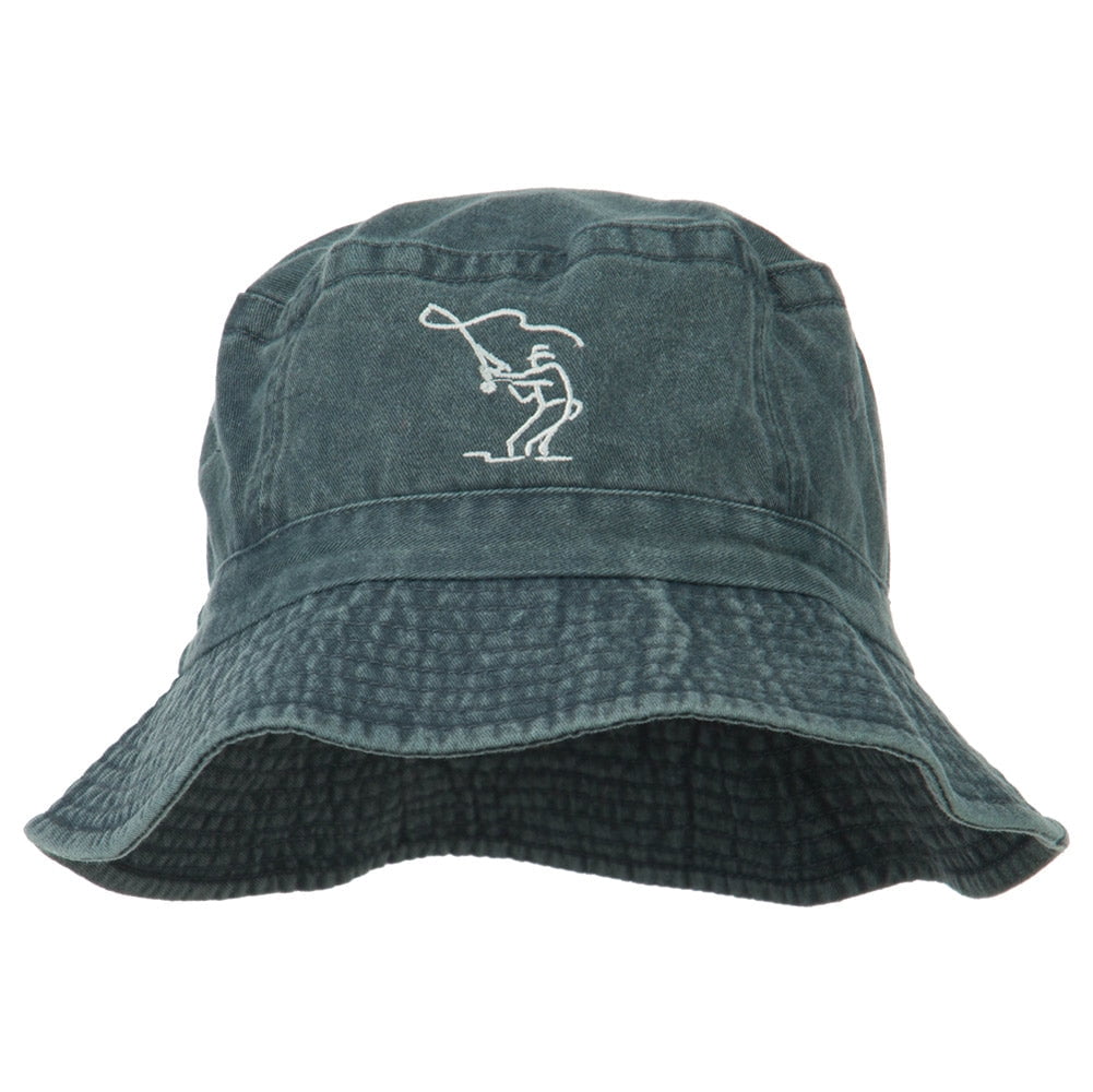 Fly Fishing Outline Bucket Hat - Navy OSFM - Walmart.com