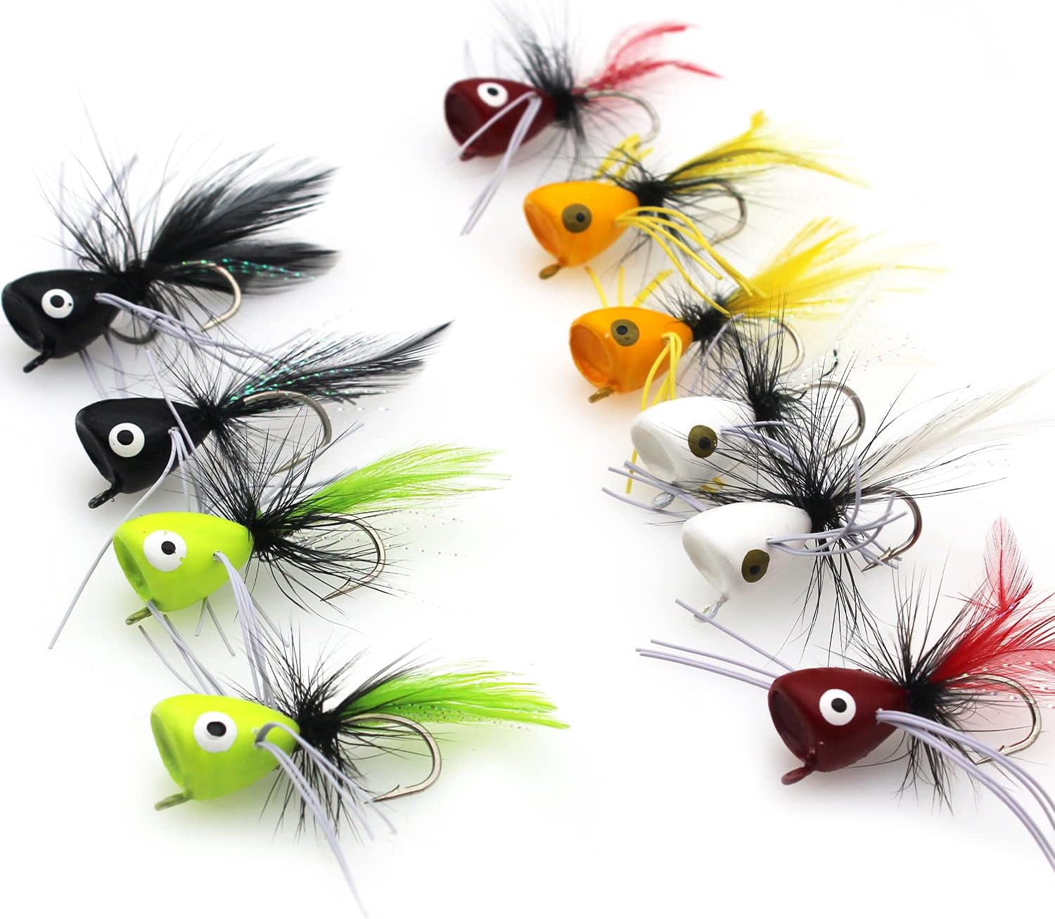 Fly Fishing Poppers, Topwater Fishing Lures Bass Crappie Bluegill ...