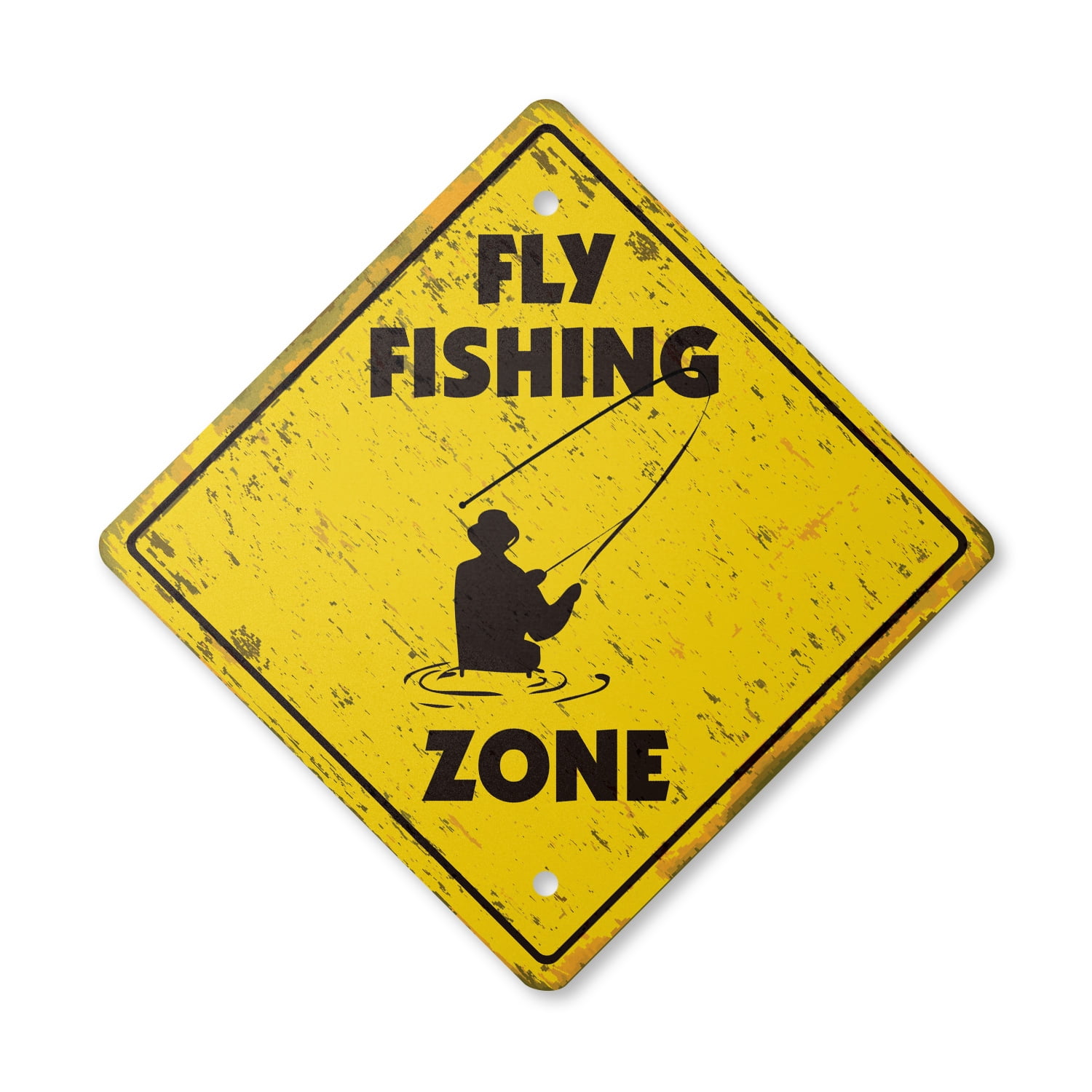 Fly Fishing Vintage Crossing Sign Zone Xing | Indoor/Outdoor Plastic ...