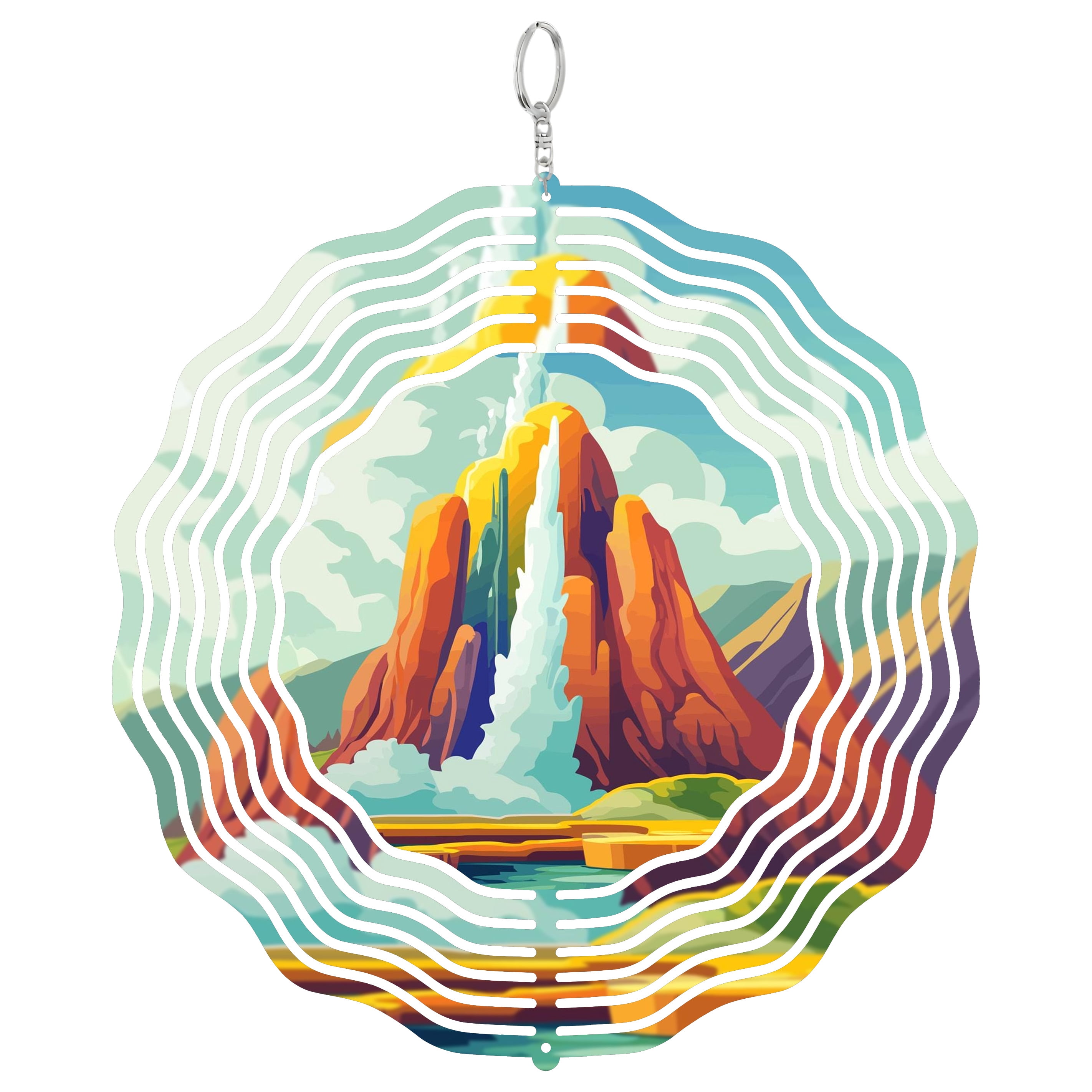 Fly Geyser Nevada 3D Wind Spinner Stainless Steel Kinetic Yard Art ...