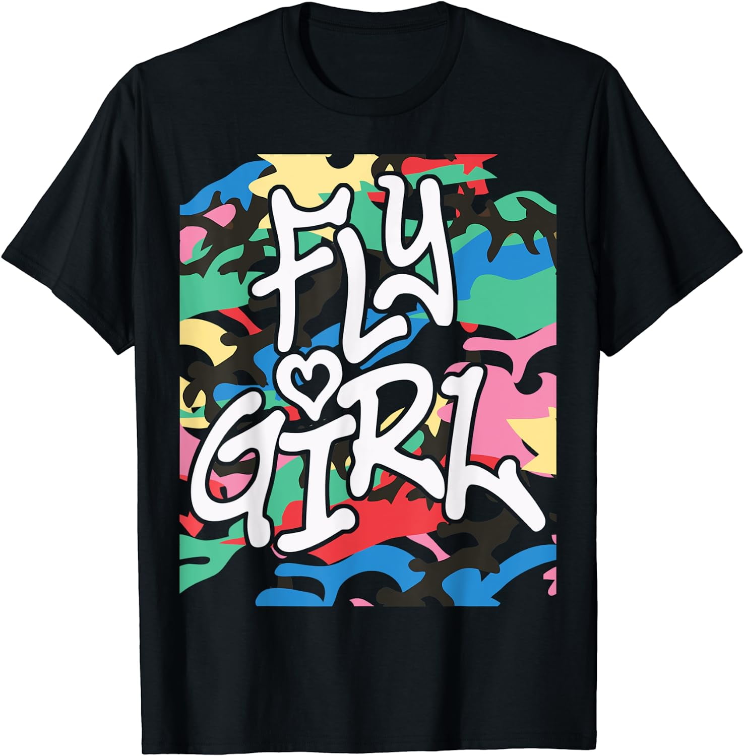 Fly Girl 80s 90s Old School Camo B-Girl Hip Hop T-Shirt - Walmart.com