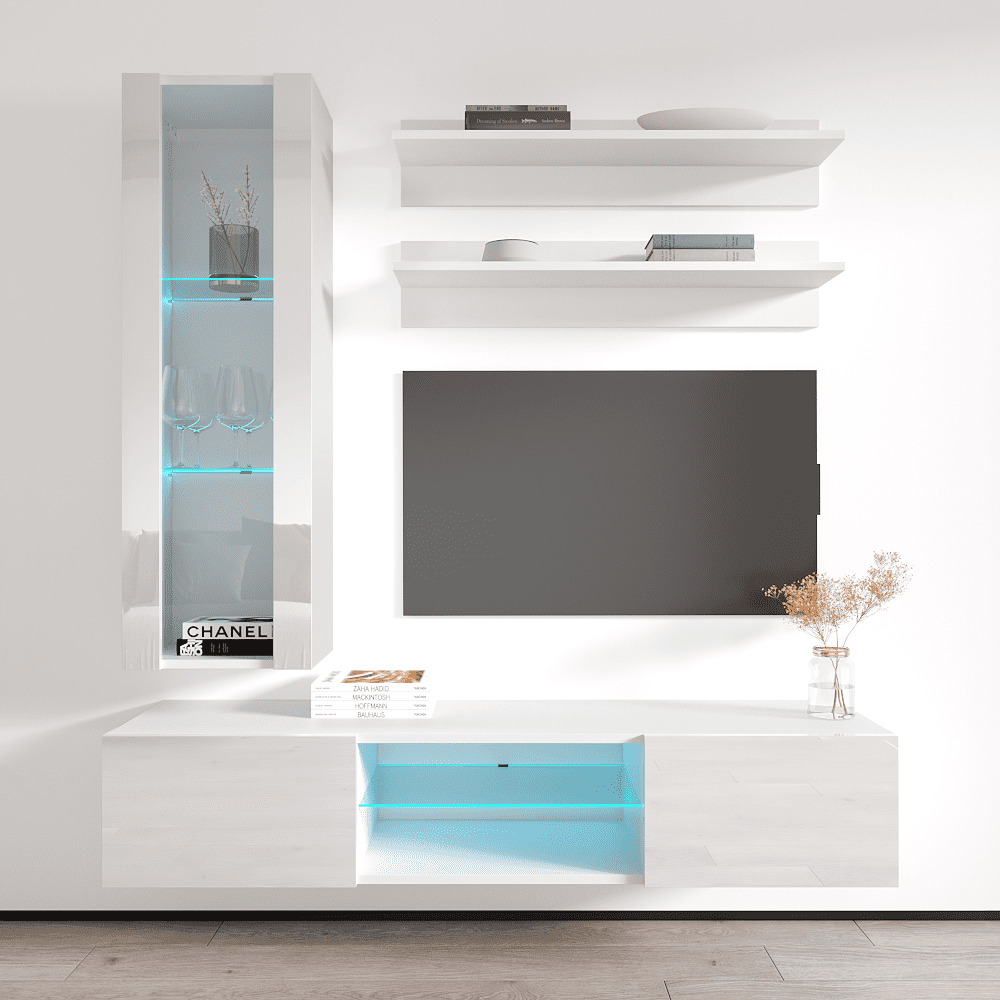 Fly H2 33TV Wall Mounted Floating Modern Entertainment Center - Walmart.com