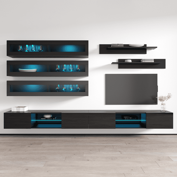 Fly J2 33TV Wall Mounted Floating Modern Entertainment Center - Walmart.com