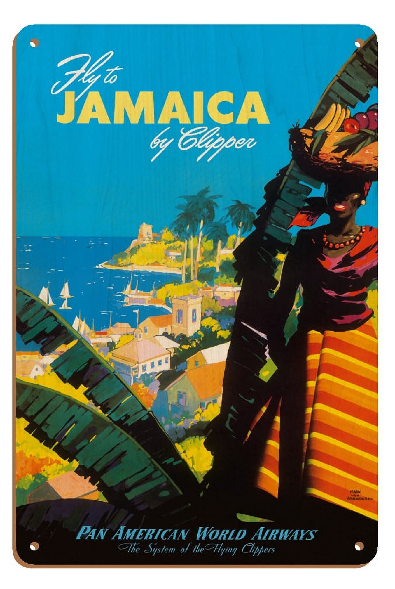 Fly to - Jamaica - by Clipper - Pan American World Airways - Vintage ...