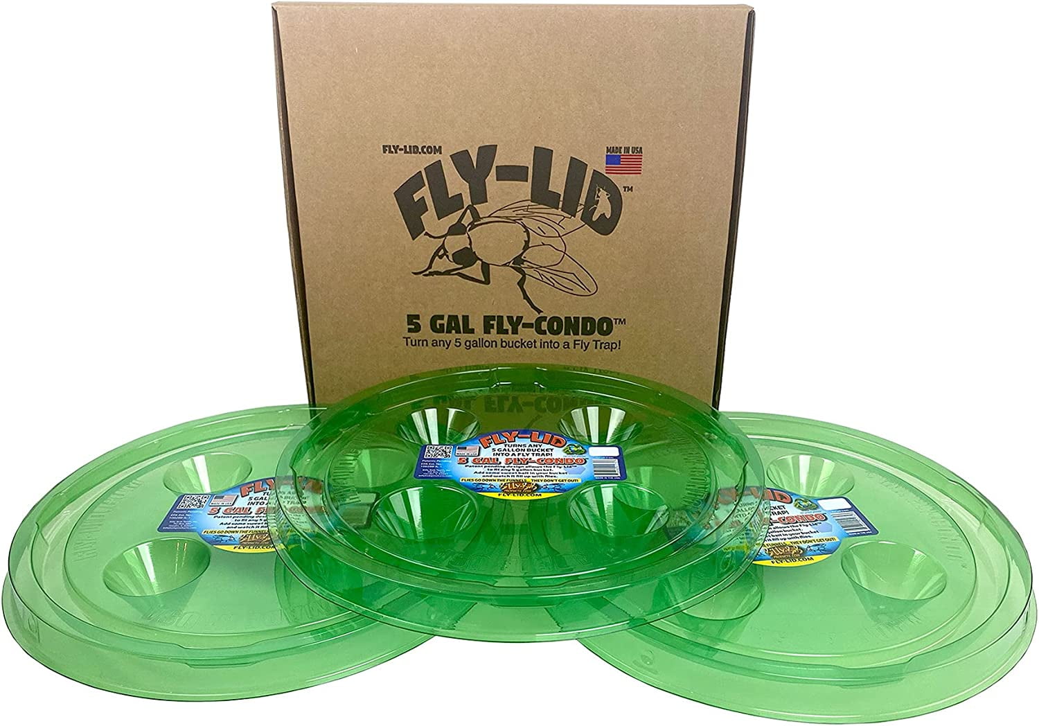 Fly-Lid 5 Gallon Bucket Fly Lid (3 Pack) Turn Any 5 Gallon Bucket into ...