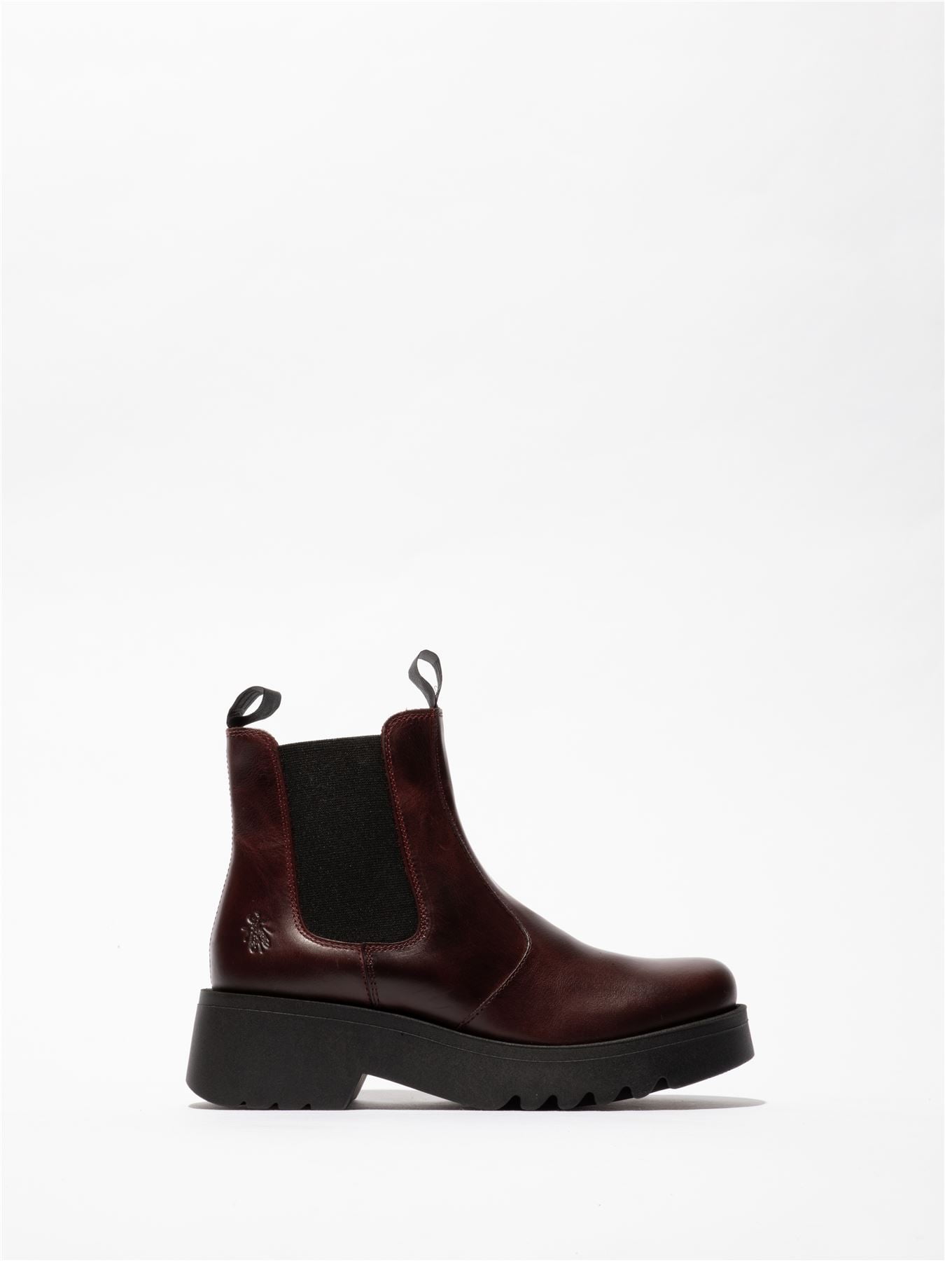Fly London Womens Wine MEDI789 Wedged Chelsea Ankle Leather Platform ...