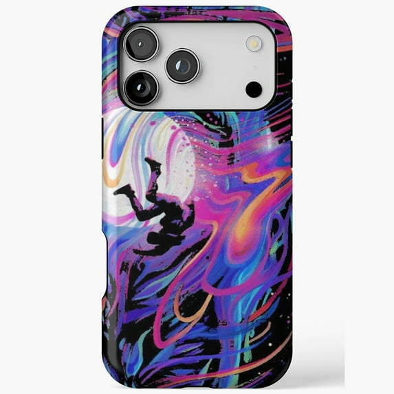 Fly Man On The Moon Space Art Case for iPhone 11 12 13 14 15 16 17 Pro ...