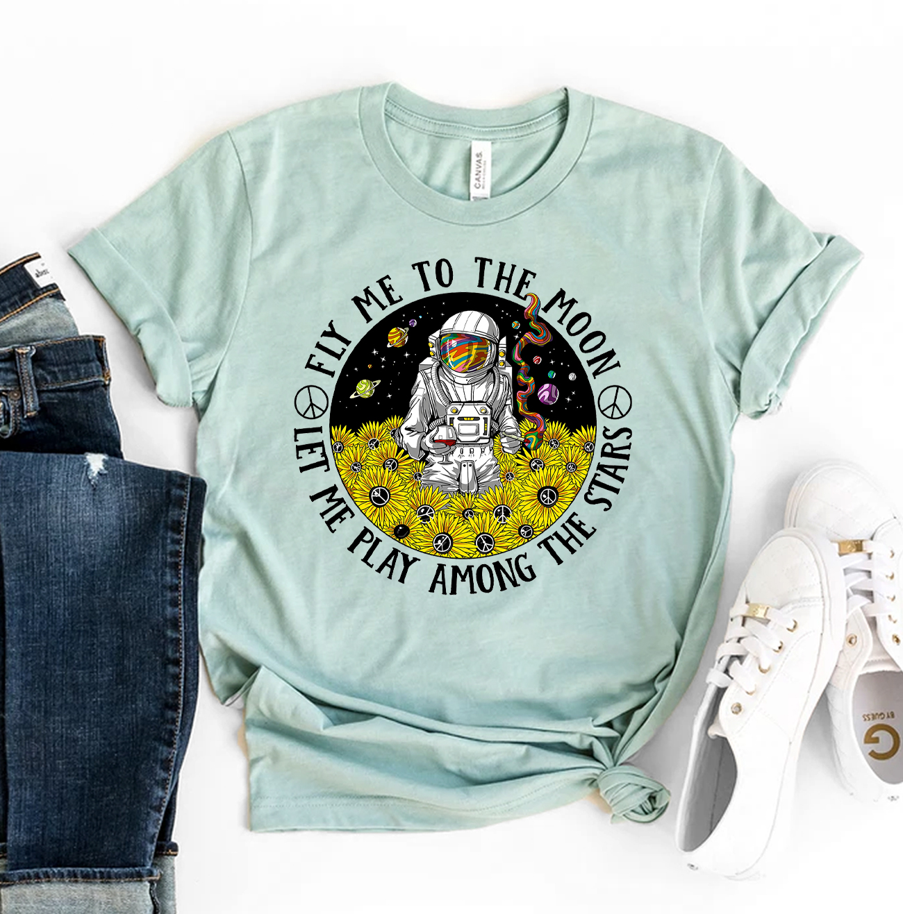 Fly Me To The Moon Let Play Among Stars T-shirt Space Shirt Astronaut ...