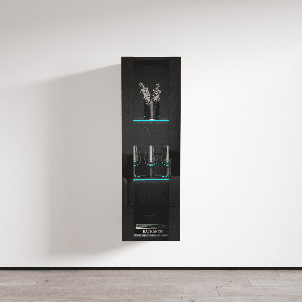 Fly Modular Wall Mounted Floating Shelf (Tipo-21), High Gloss Black ...