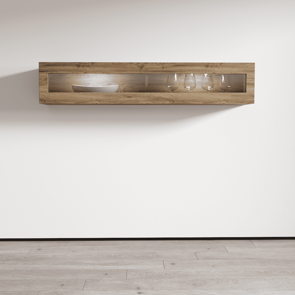 Fly Modular Wall Mounted Floating Media Cabinet (Type-51) Oak - Walmart.com