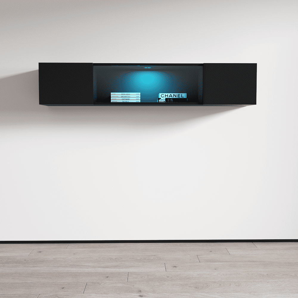 Fly Modular Wall Mounted Floating Media Cabinet (Type-52) Black ...