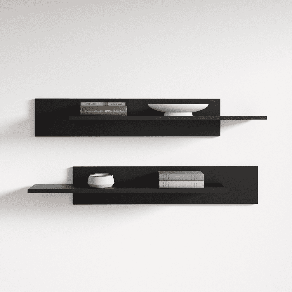 Fly Modular Wall Mounted Floating Shelf (Type-MX) Black - Walmart.com