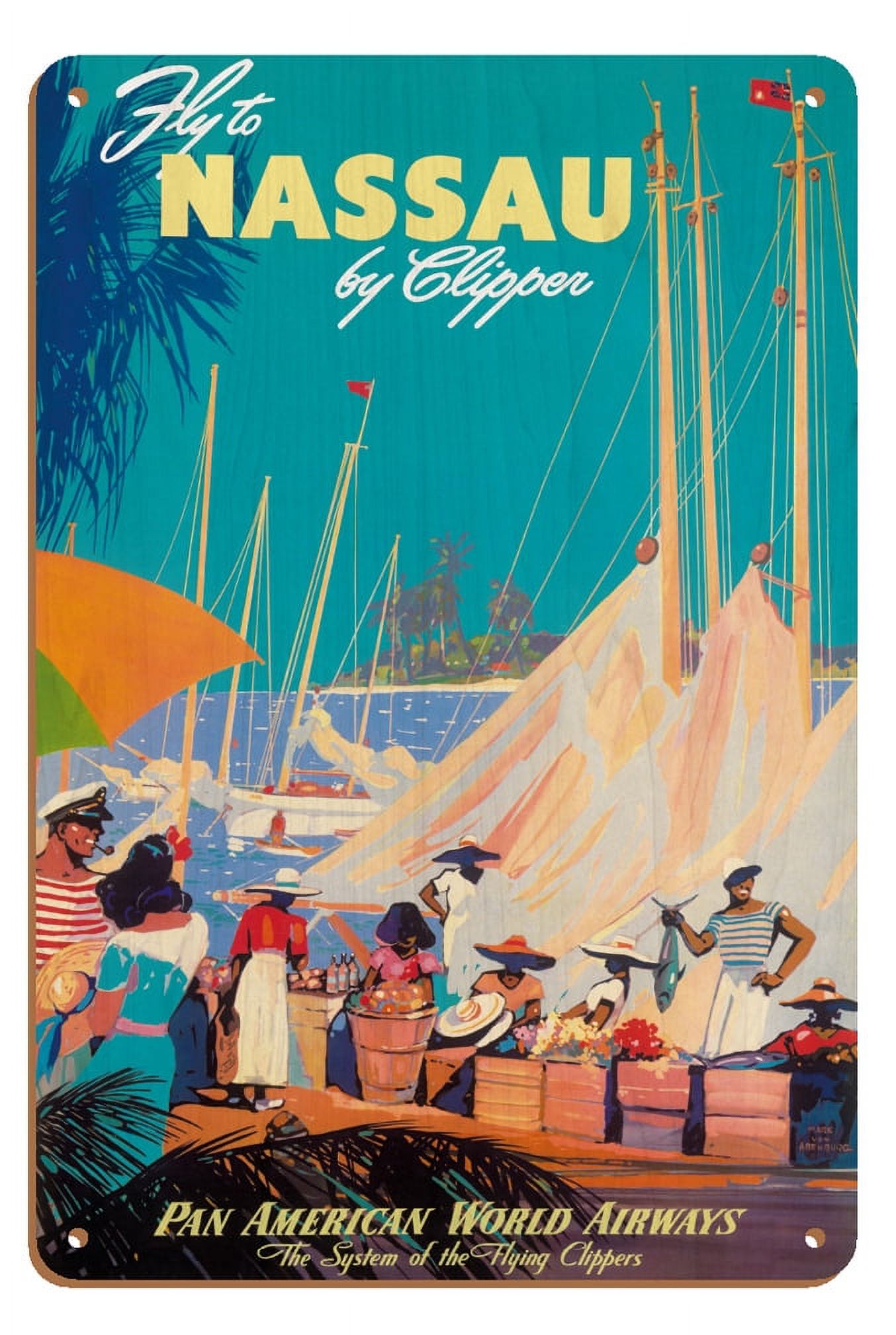 Fly to Nassau by Clipper - New Providence Island Bahamas - Vintage ...