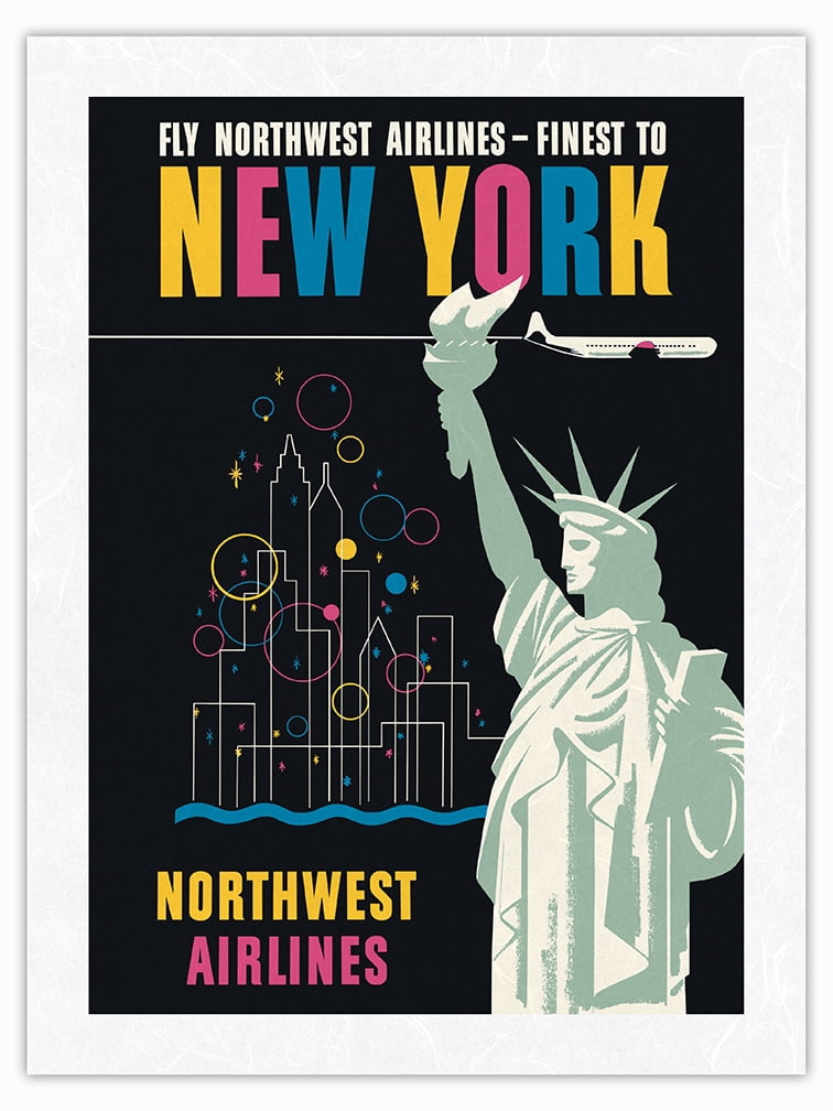 Fly Northwest Airlines - Finest to New York - Vintage Airline Travel ...