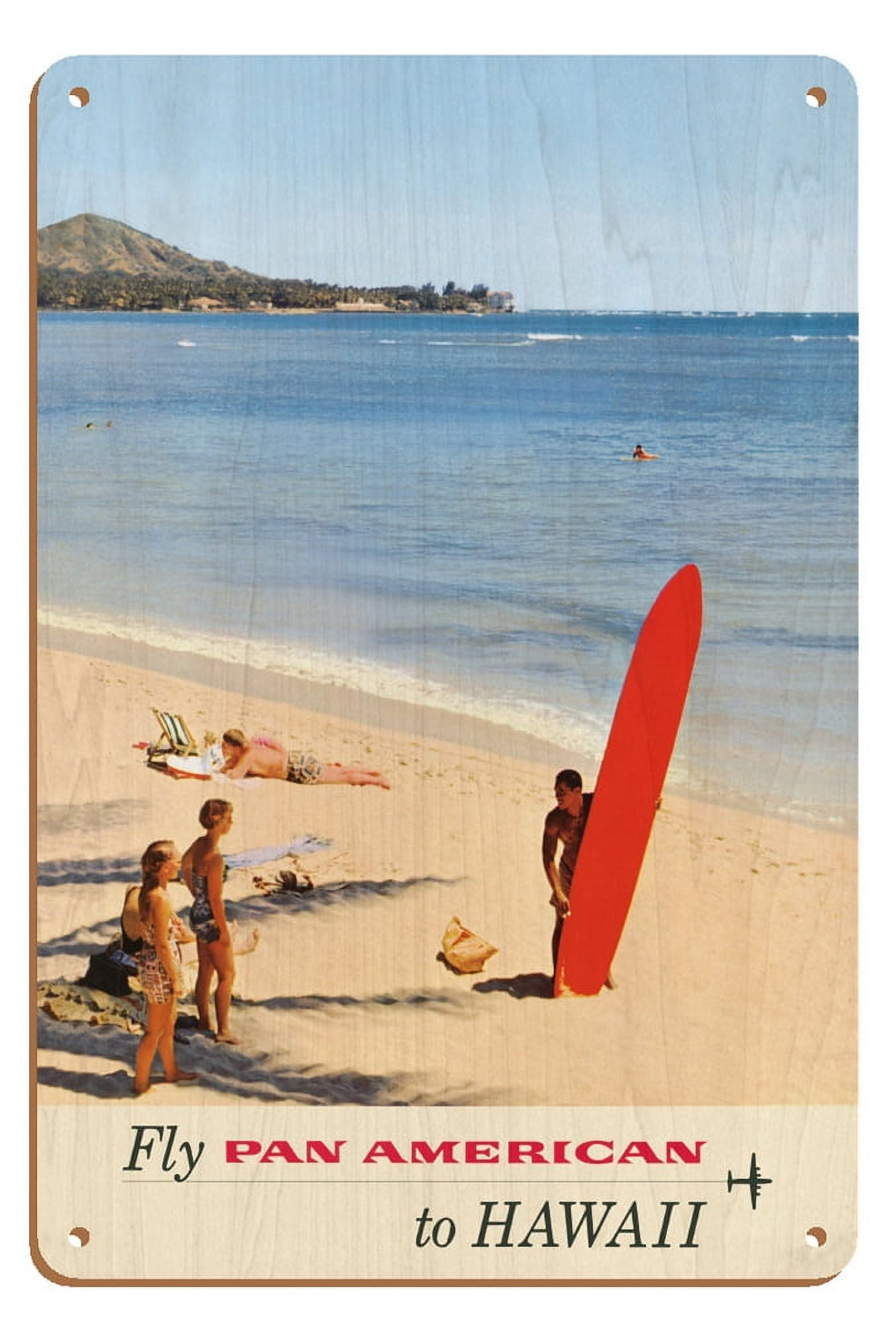 Fly Pan American to Hawaii - Pan American World Airways - Vintage Airline Travel Poster by ...