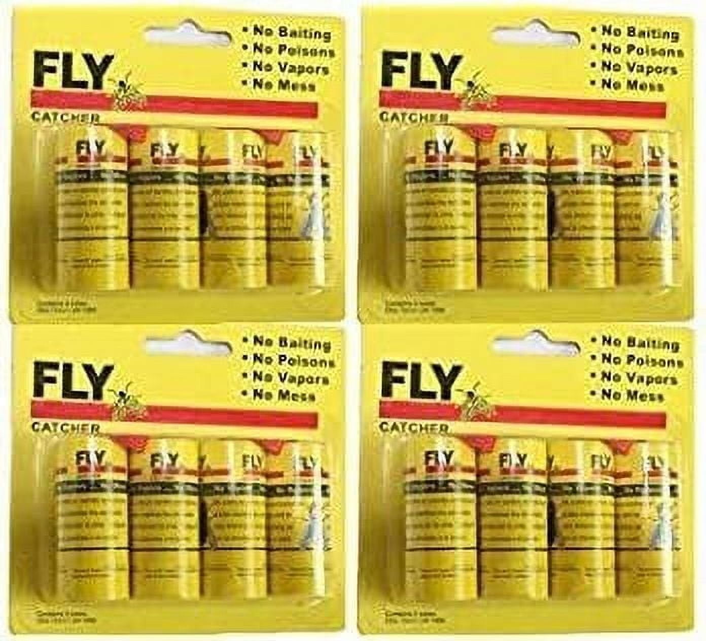 Fly Paper Strips, Fly Trap, Fly Catcher Trap, Fly Ribbon, Set of 4 Card ...