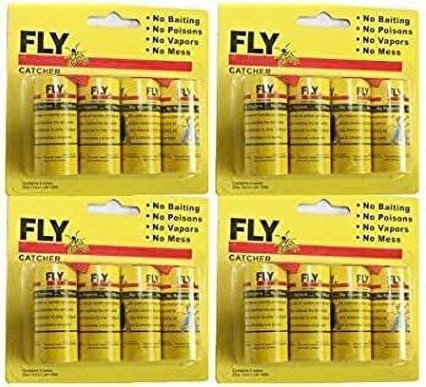 Fly Paper Strips, Fly Trap, Fly Catcher Trap, Fly Ribbon, Set of 4 Card ...