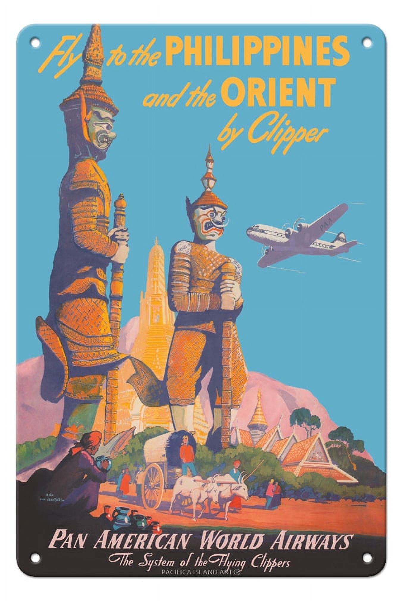 Fly to the Philippines - and the Orient by Clipper - Pan American World Airways - Vintage ...