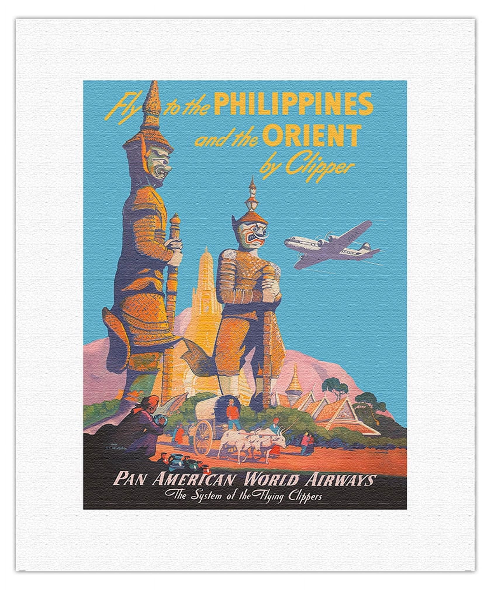 Fly to the Philippines - and the Orient by Clipper - Pan American World Airways - Vintage ...