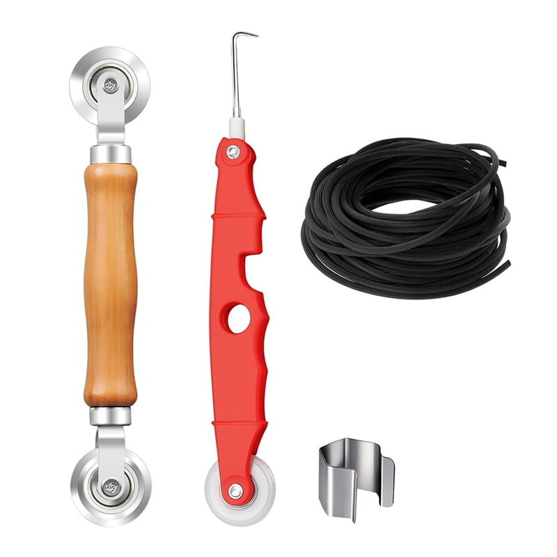 Fly Screen Repair Set Tool Double Wheel Sealing Roller with Wooden ...