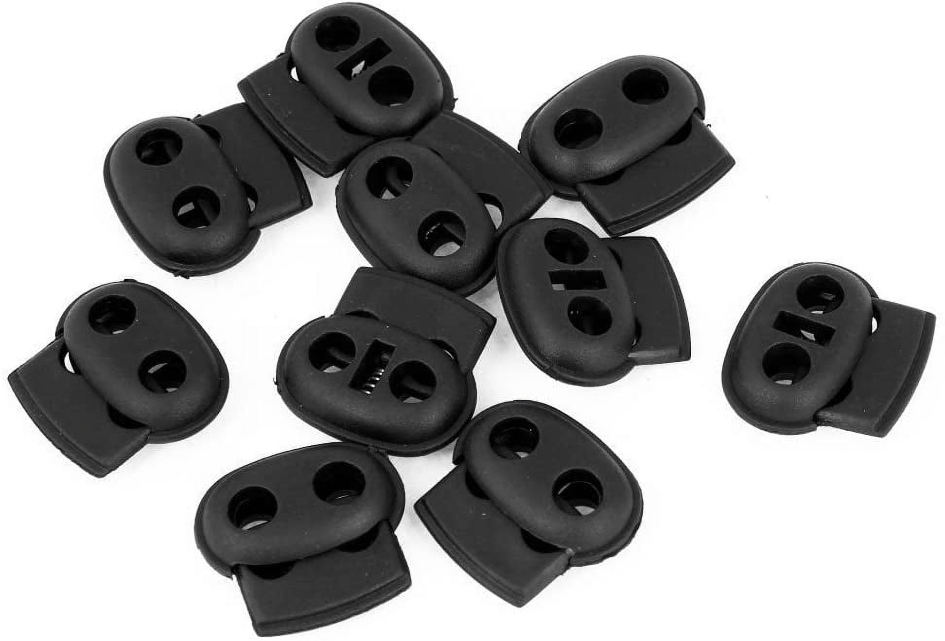Fly Shop Big Double Holes Black Oval Bean Cord Lock Stopper Fastener ...