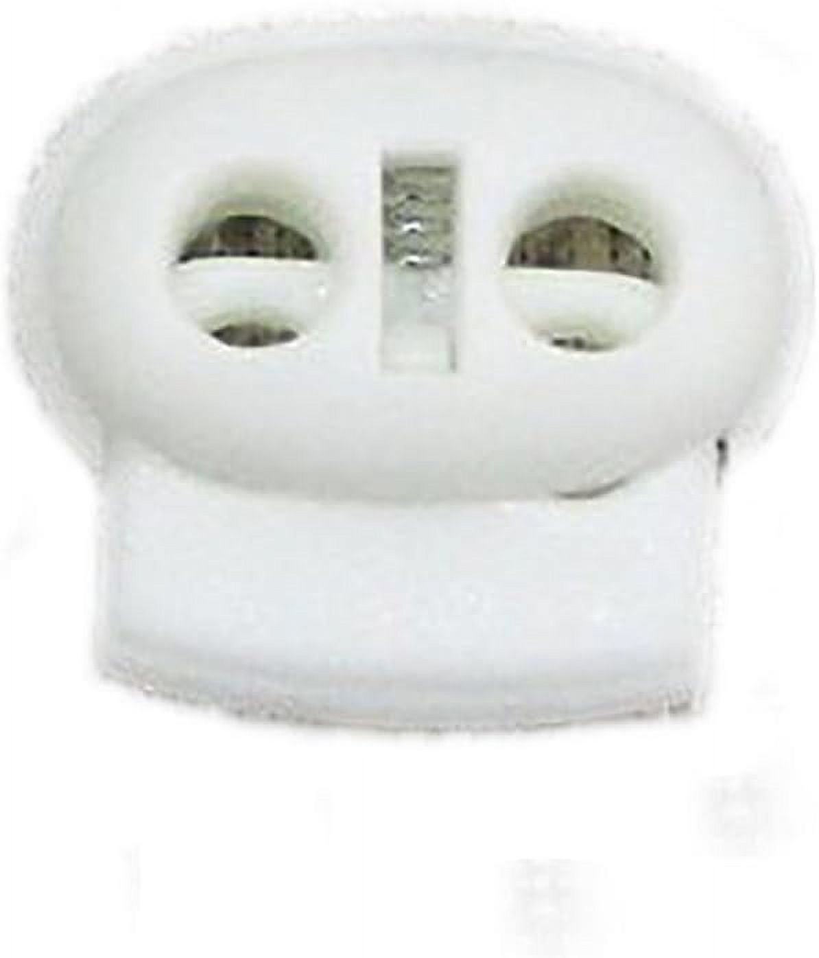 Fly Shop Big Double Holes White Oval Bean Cord Lock Stopper Fastener ...