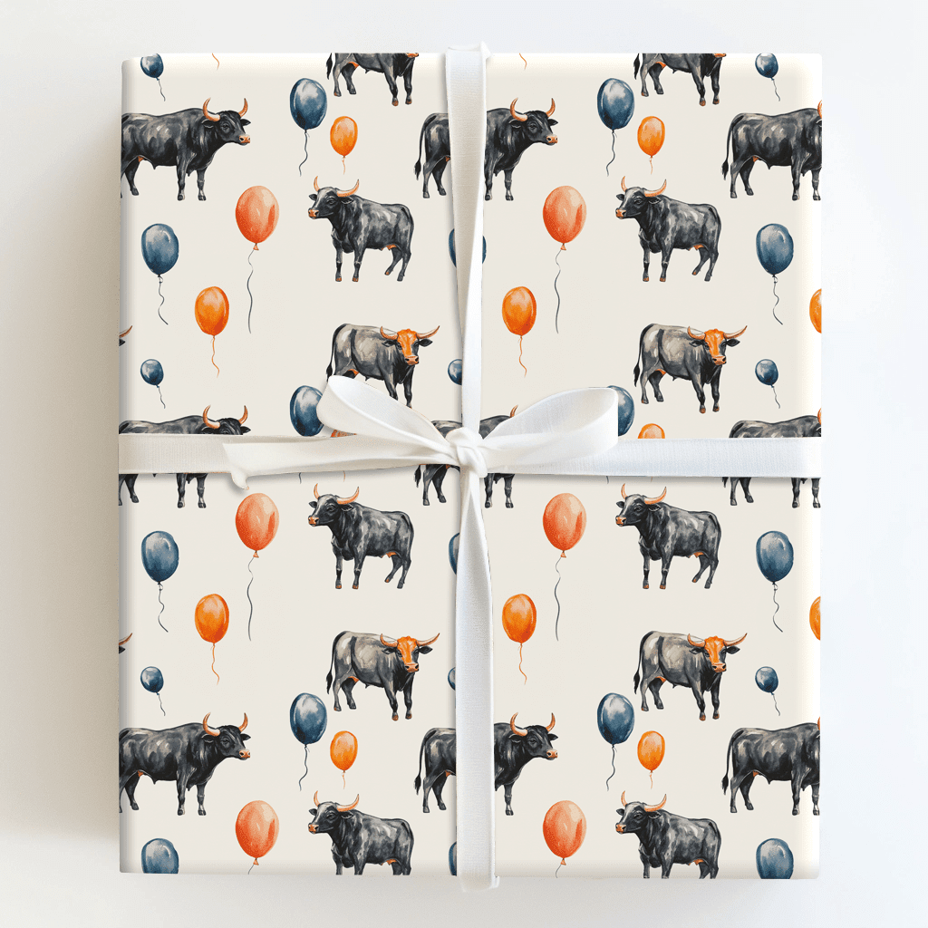 Fly Side Bulls - Christmas Wrapping Paper Roll - Gift Wrap for Holidays ...