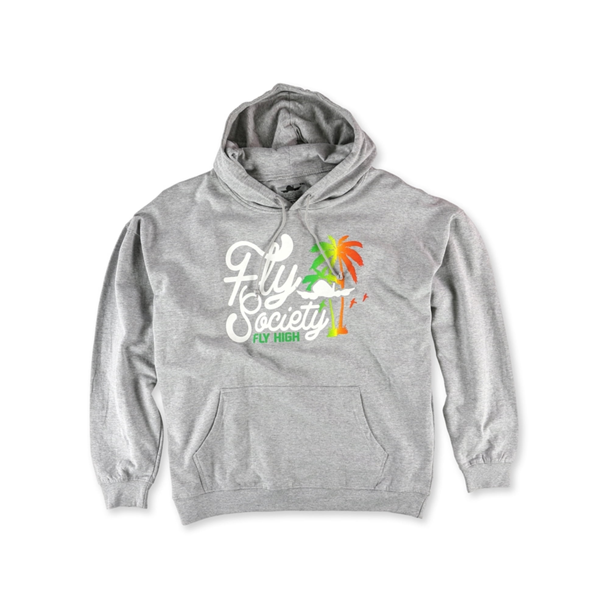 Fly Society Mens The Fly High Paradise Hoodie Sweatshirt, Grey, Large ...