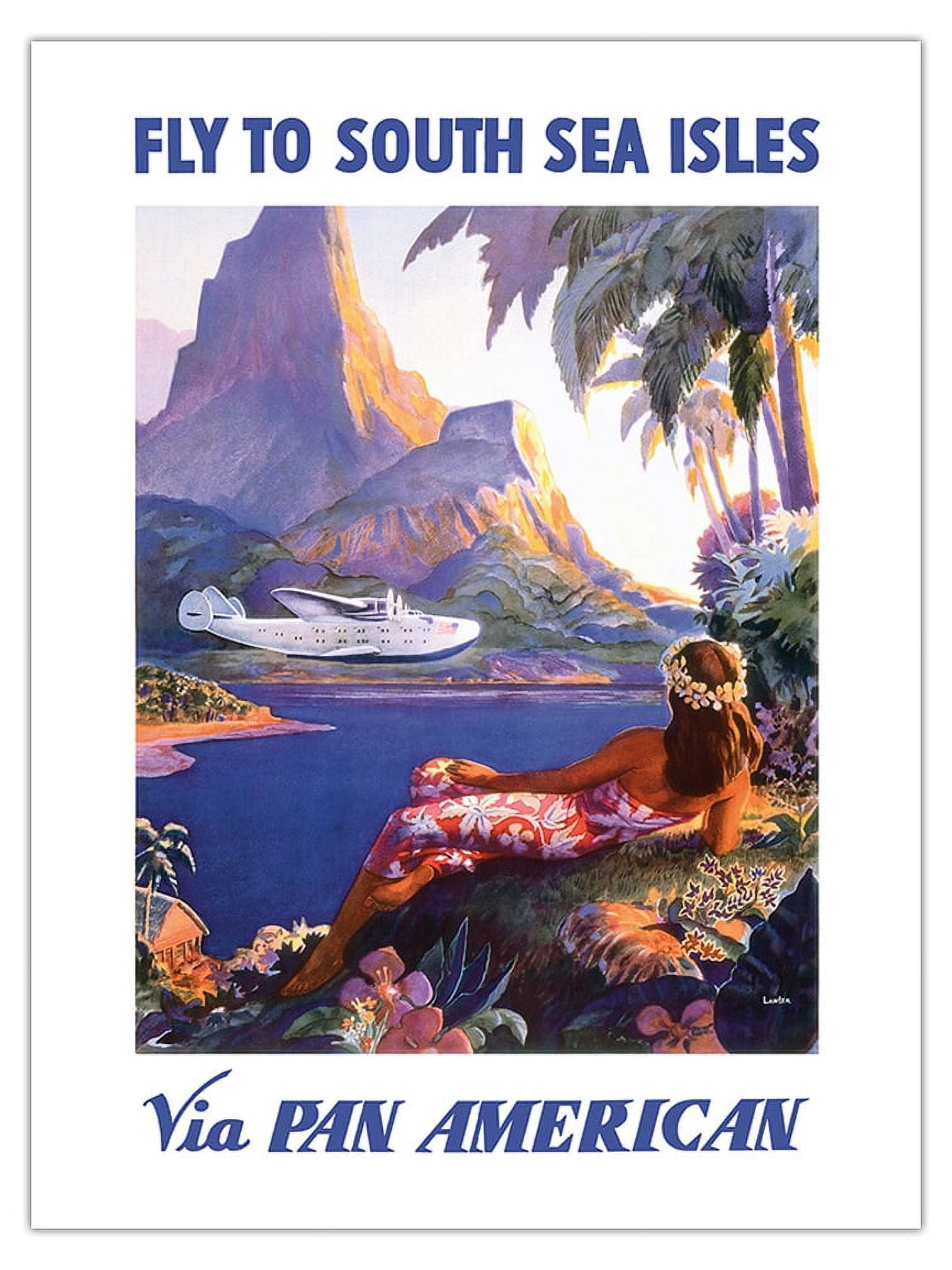 Fly to South Seas Isles via Pan American Airways (PAA) Hawaii - Vintage ...
