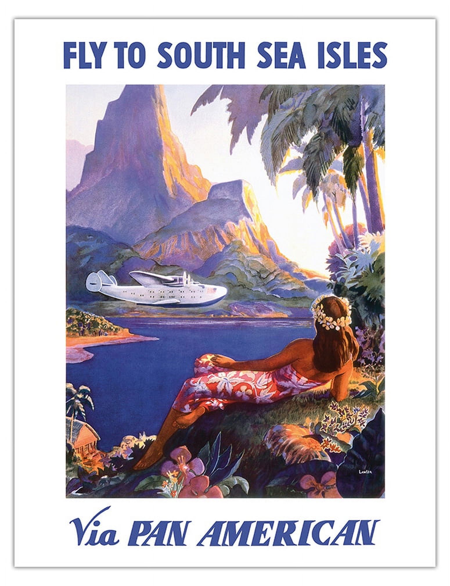 Fly to South Seas Isles via Pan American Airways (PAA) Hawaii - Vintage ...