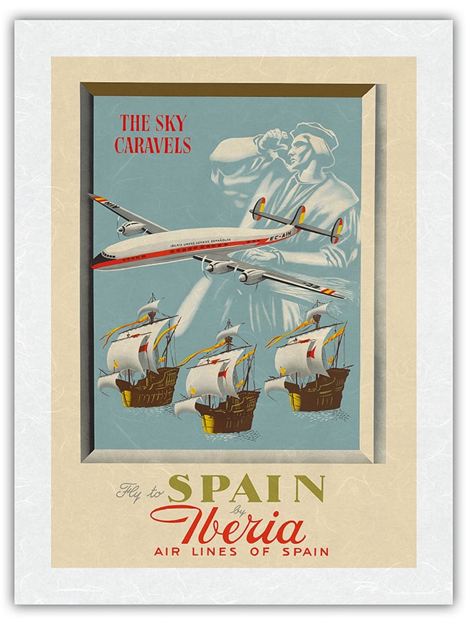 Fly to Spain - by Iberia Air Lines of Spain - Christopher Columbus ...