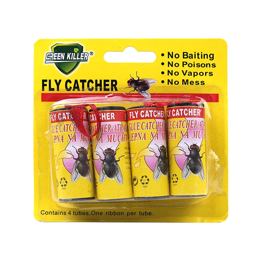 Fly Strips Indoor Sticky Hanging with Pins Fly Trap Fly Paper Strips ...